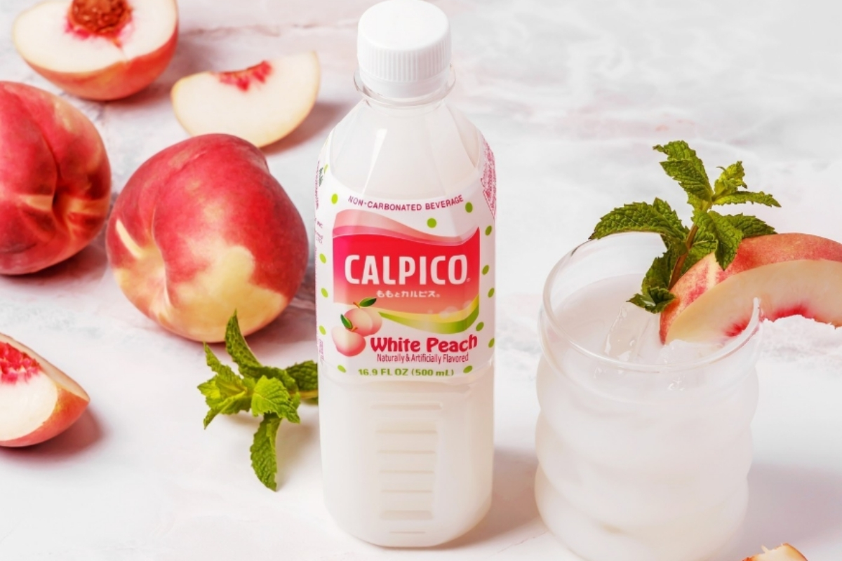 Calpico has a sweet and refreshing peach flavor