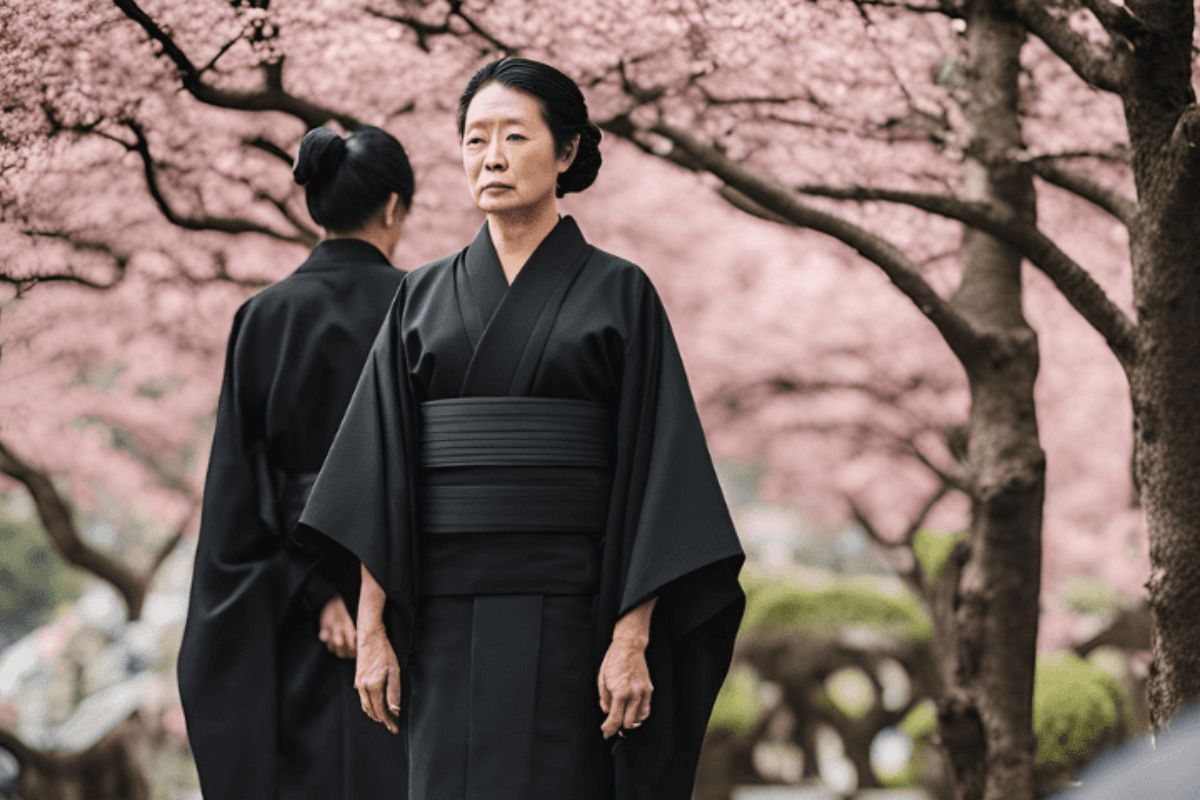 Japanese people wear mofuku to express their respect and solemnity