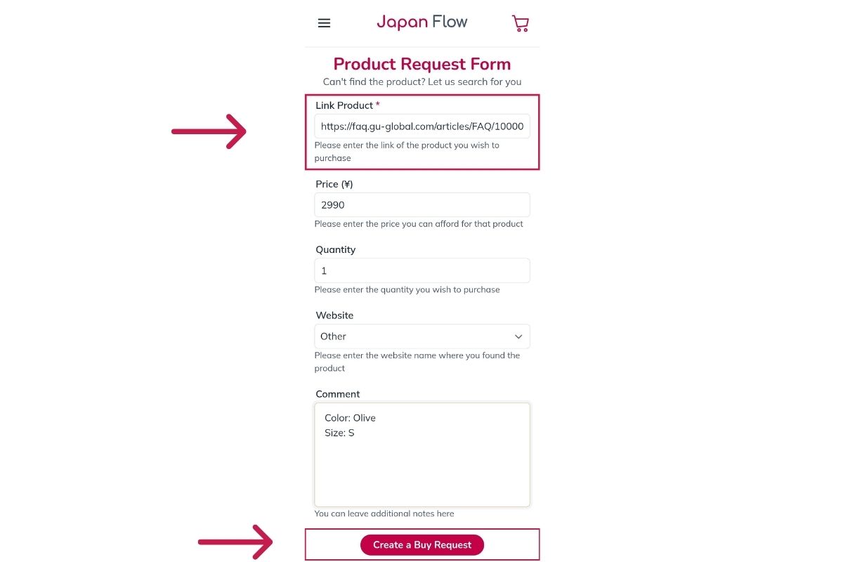 Steps to buy Gu's product from Japan Flow