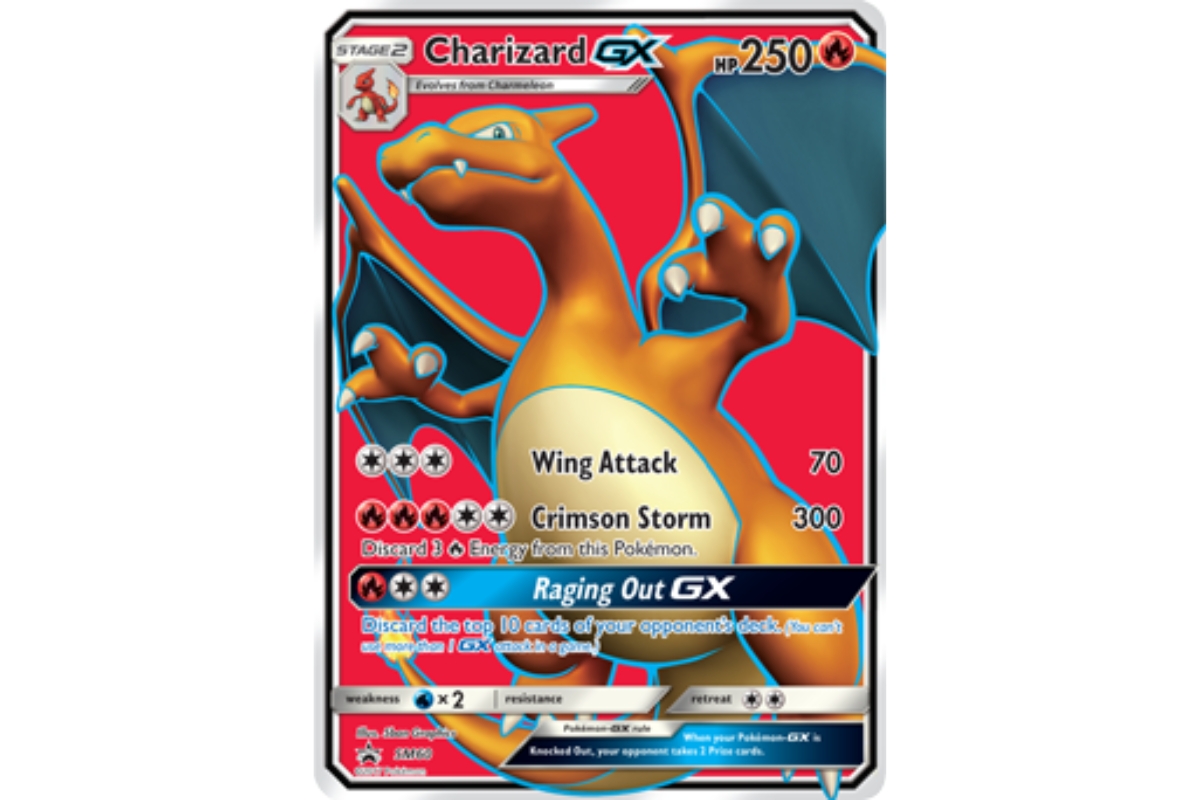 The card features bold, fierce illustrations